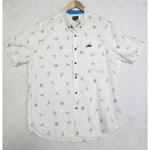 Matix | Shirts | Matix Short Sleeve Buttonup Shirt Flamingo Boat Wheel ...